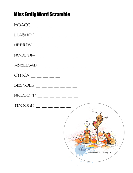 Miss Emily Word Scramble – Whimsical Publishing & Illustration