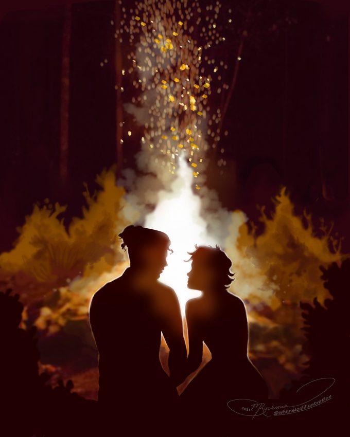 Fine Art Print – Firelight (Talia & Jarrett) – Whimsical Publishing