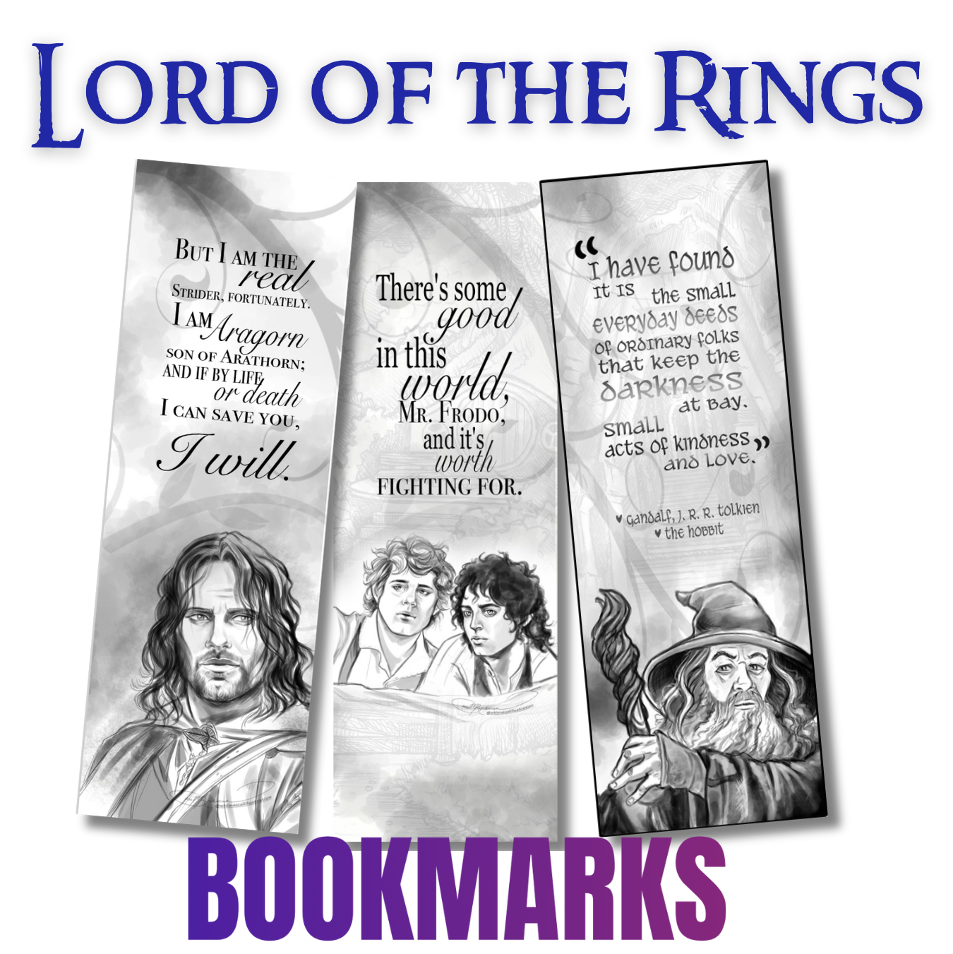 Lord of the Rings Bookmarks – Whimsical Publishing & Illustration